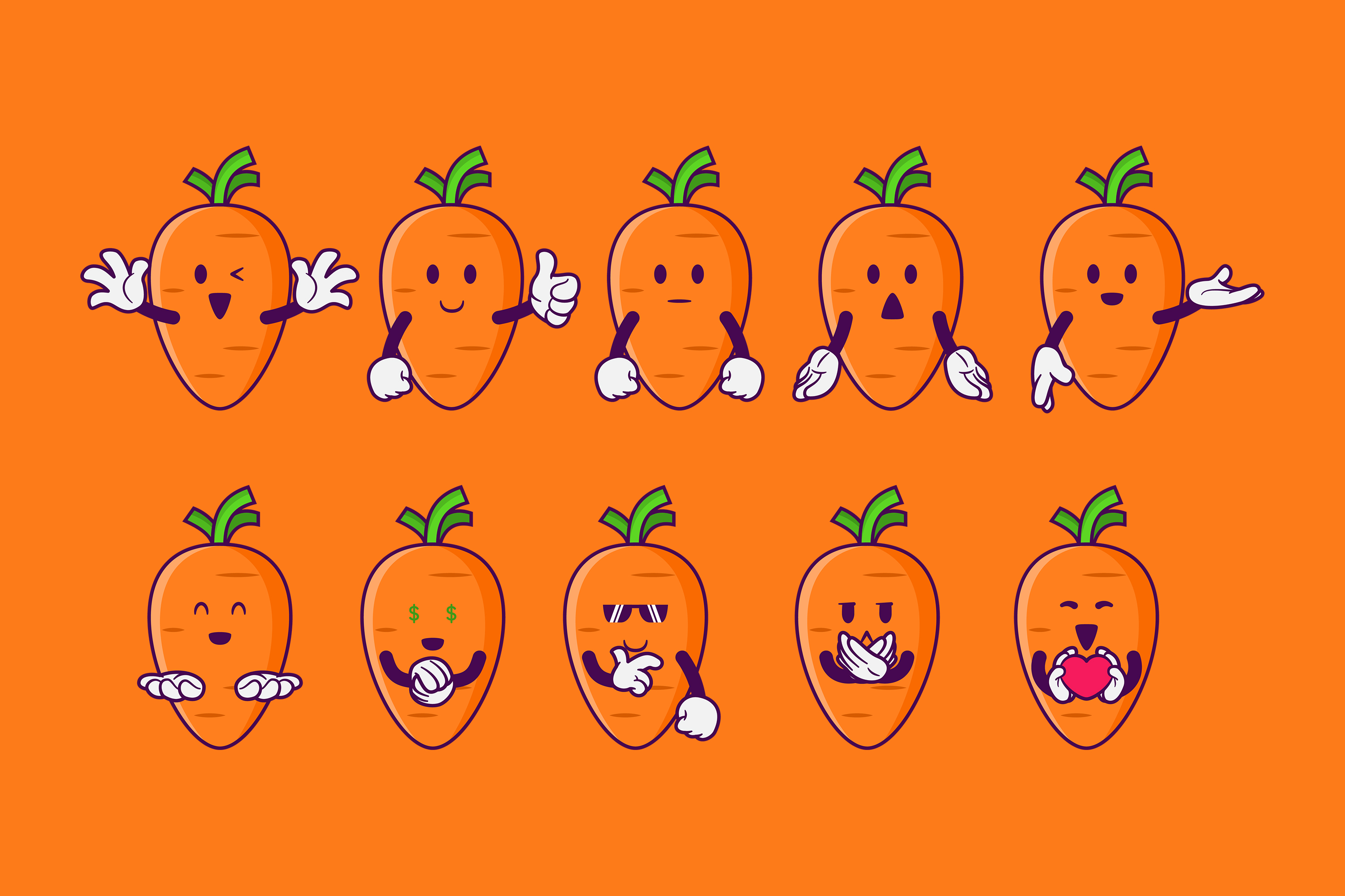 Carrot Sticker Pack Objects RB - gienlee